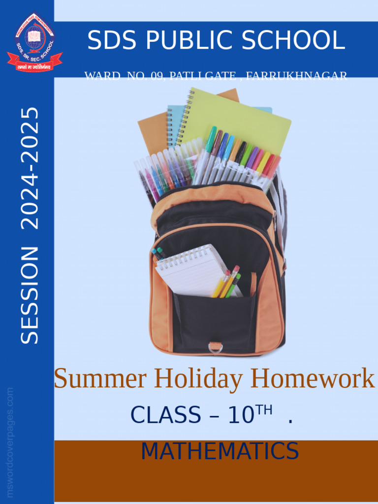 Holiday Homework Class 10th Math's | PDF | Numbers | Probability