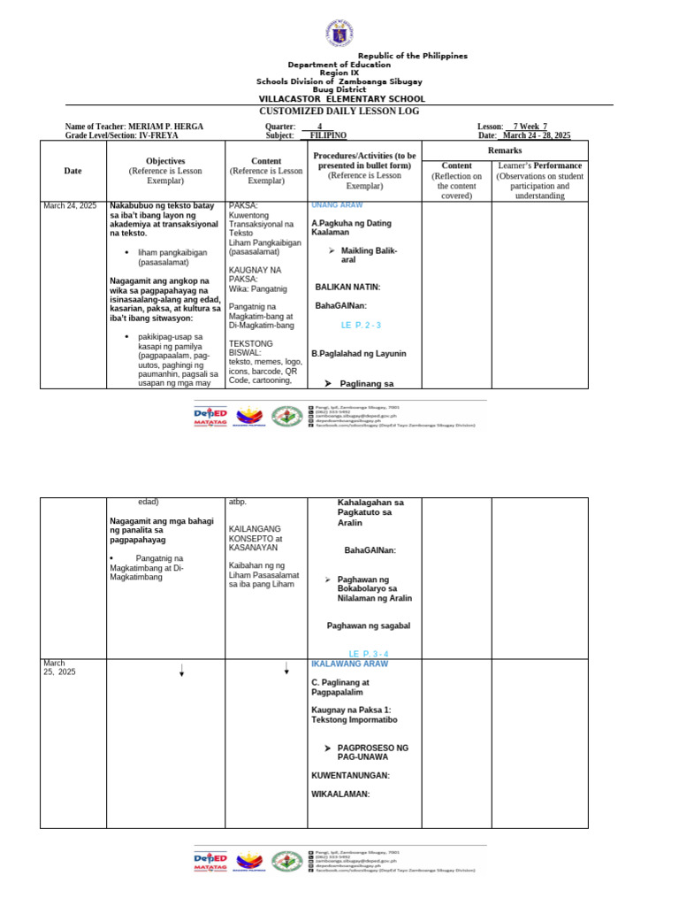 Filipino CDLL Q4 W7 | PDF