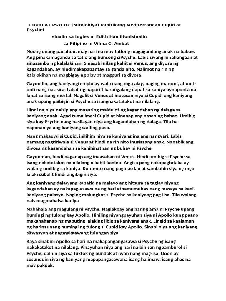 Cupid at Psyche | PDF