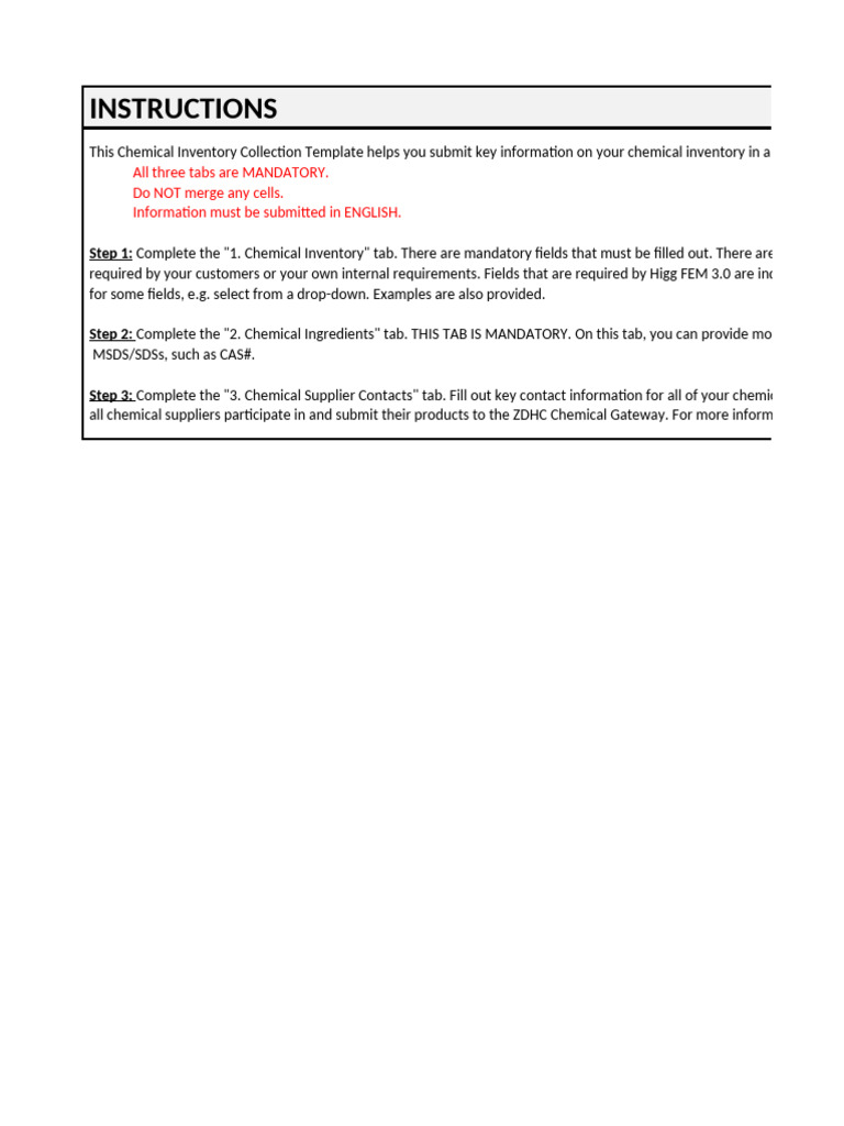 Marks & Spencer + Tesco - Chemical Inventory Template V1 | PDF | Safety ...