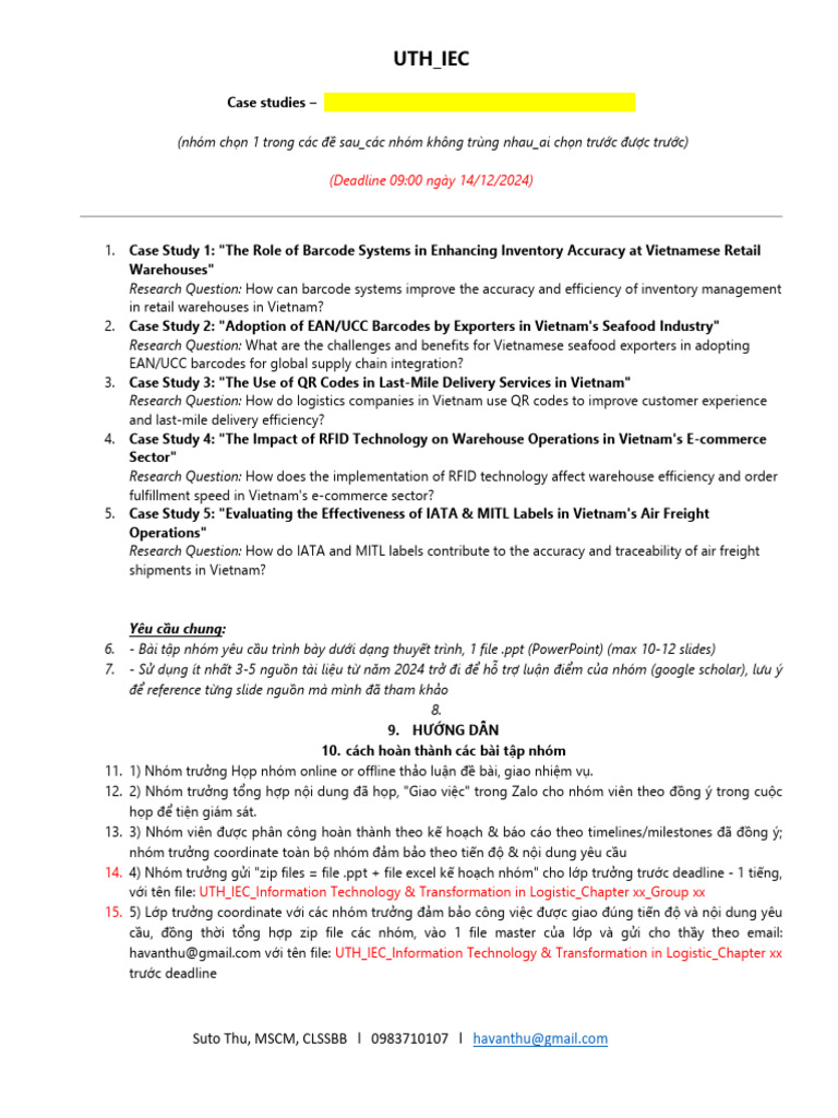 Chapter 7 - UTH - EIC - Information Technology Transformation in Logistics - Case Studies | PDF