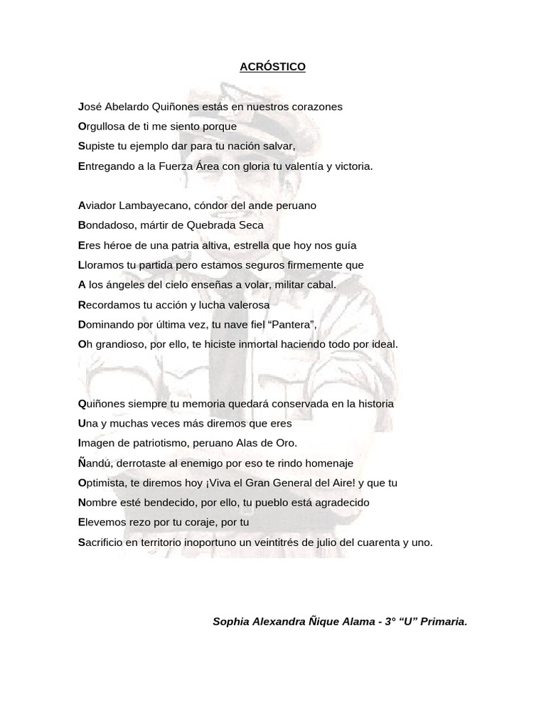 Acróstico en homenaje a José Abelardo Quiñones | PDF