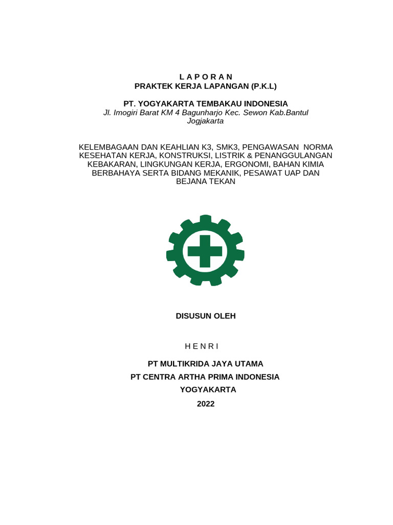 Laporan PKL k3 Umum | PDF
