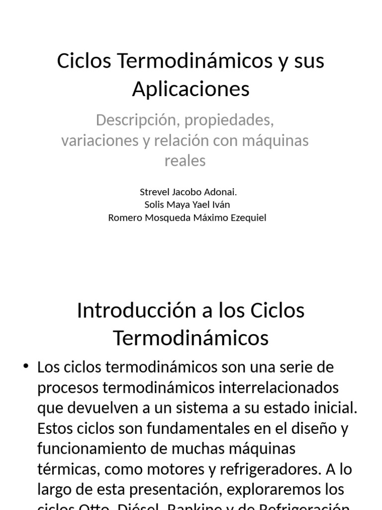 Ciclos - Termodinamicos - Presentacion 2-1 | PDF | Motor diesel | Termodinámica