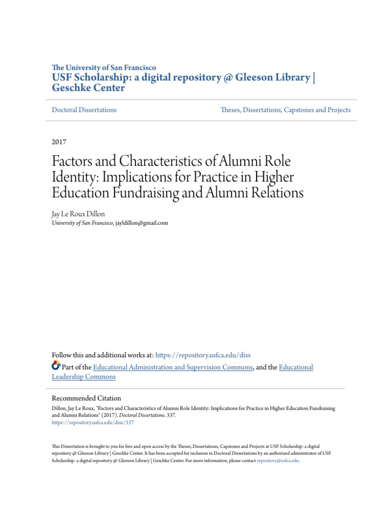 2017 毕业论文 Factors and Characteristics of Alumni Role Identity ...