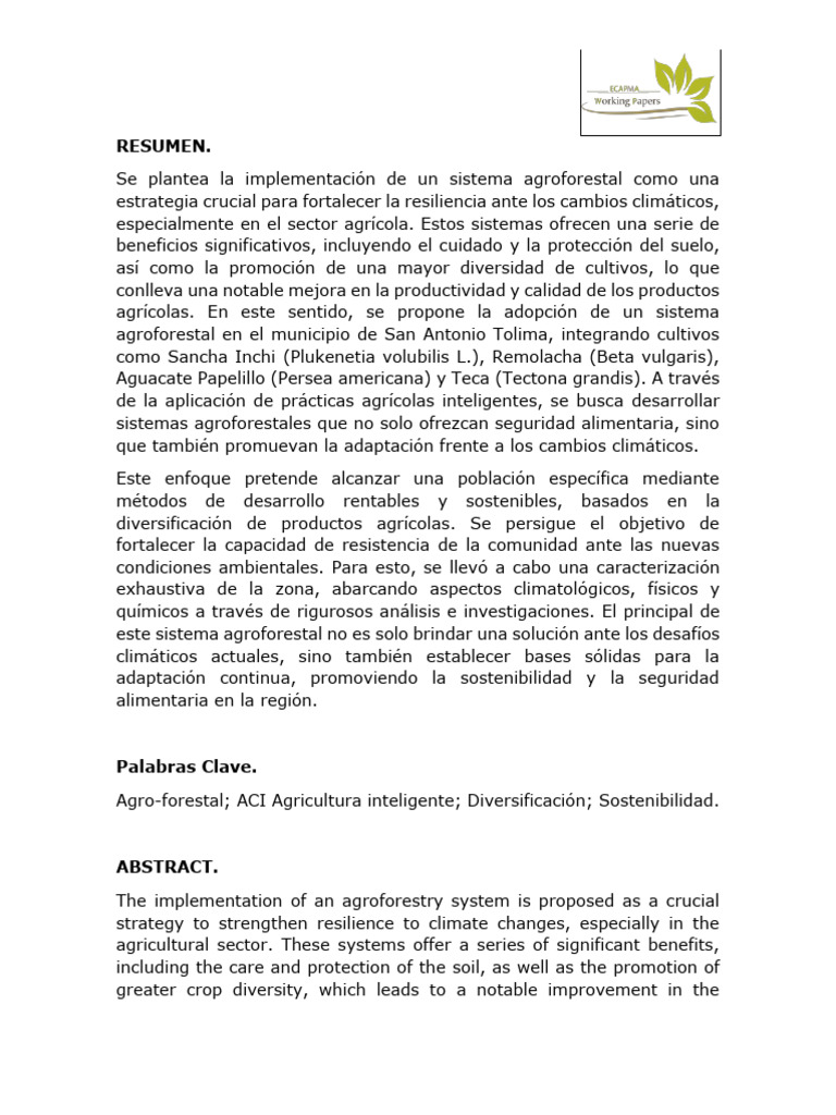 Workin Papers - Cultivos de Clima Medio | PDF | Suelo | Agricultura