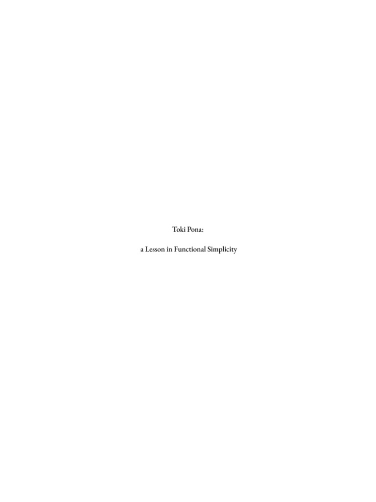 Toki Pona: A Language of Simplicity | PDF | Phoneme | Languages