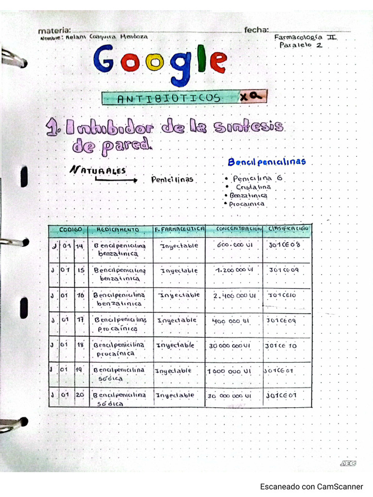Clasificacion de Los Antibioticos de La Liname | PDF