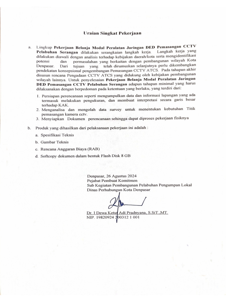 Ded Pemasangan CCTV Atcs | PDF