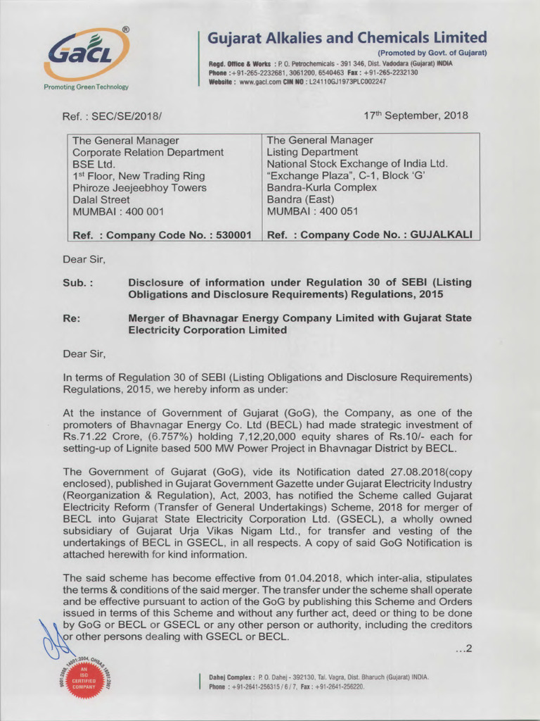 Merger of Becl With Gsecl | PDF | Liquidation