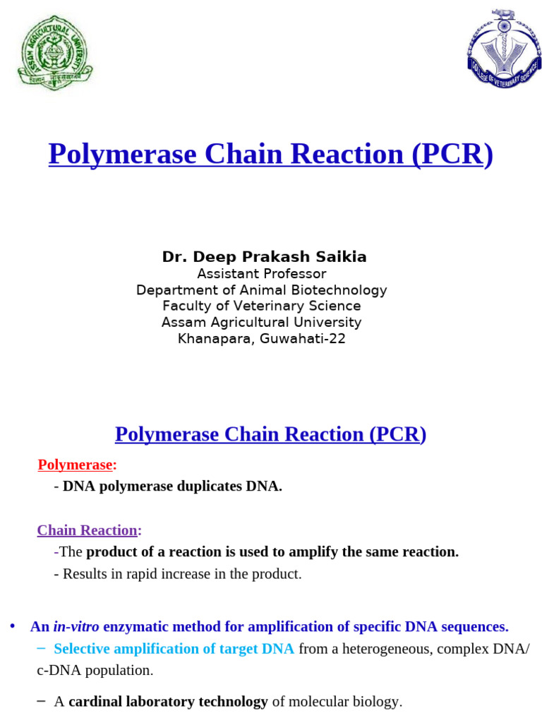 Polymerase Chain Reaction - ODL@AAU-2023 | PDF | Polymerase Chain ...