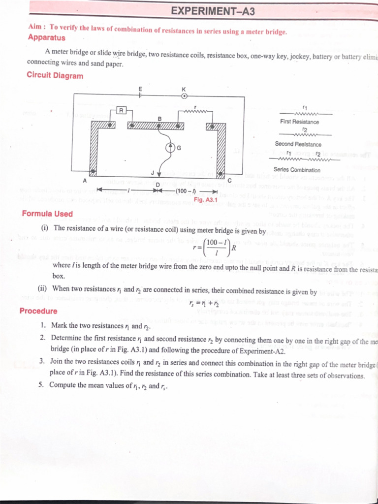 Metre Bridge Series | PDF