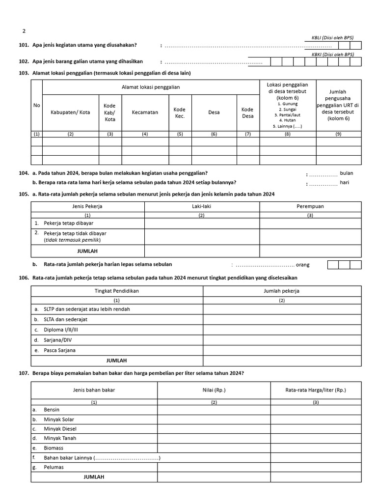 5 KUESIONER GALIAN URT 2025.xlsx - Isi | PDF