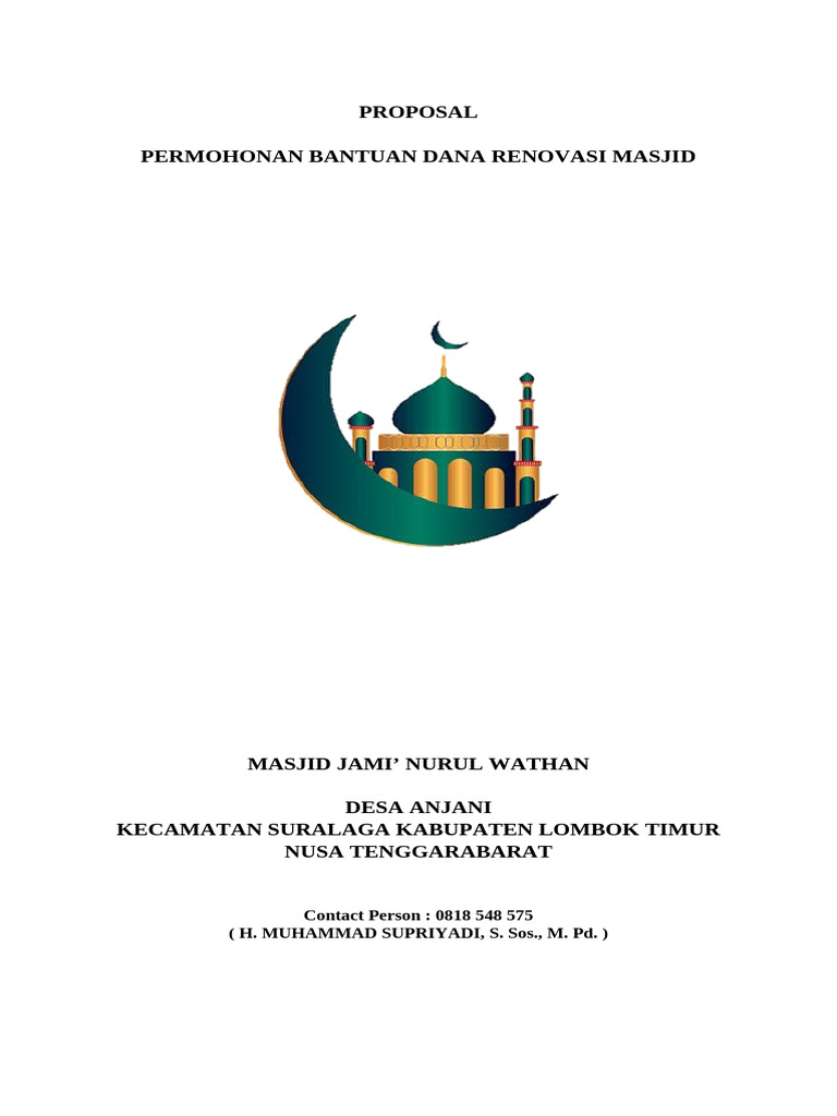 Proposal Masjid Jami' Nurul Wathan | PDF