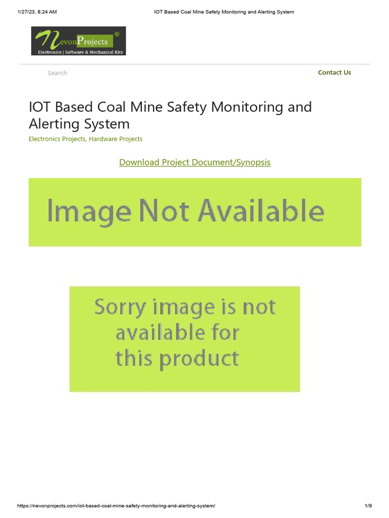 IOT Based Coal Mine Safety Monitoring and Alerting System | PDF ...