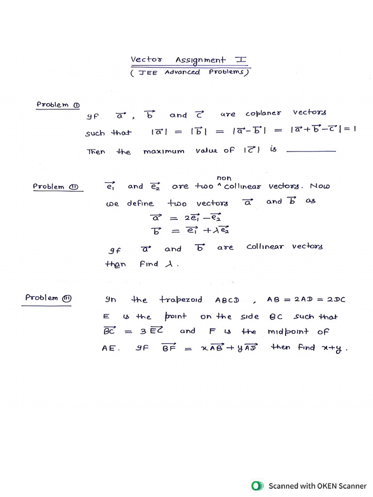 Jee Advanced Assignment 1 | PDF