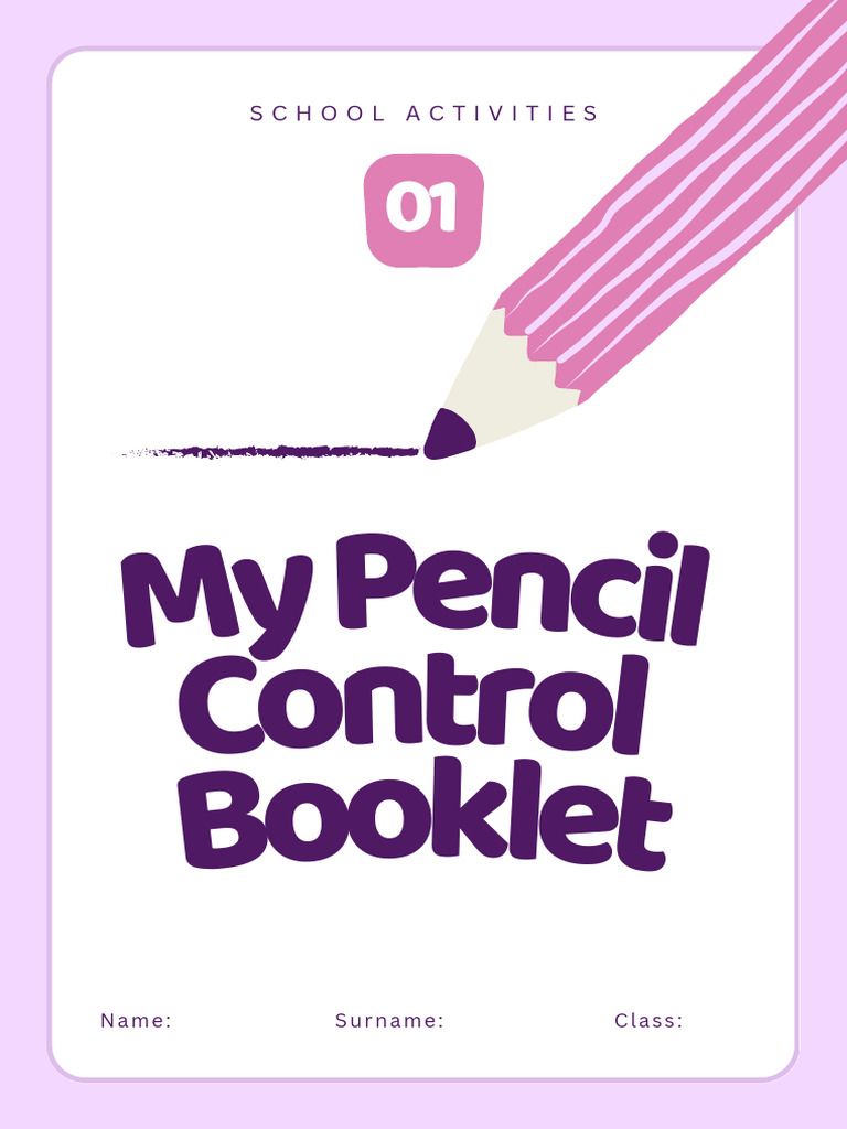 My Pencil Control Booklet Worksheet Purple Educational Style | PDF