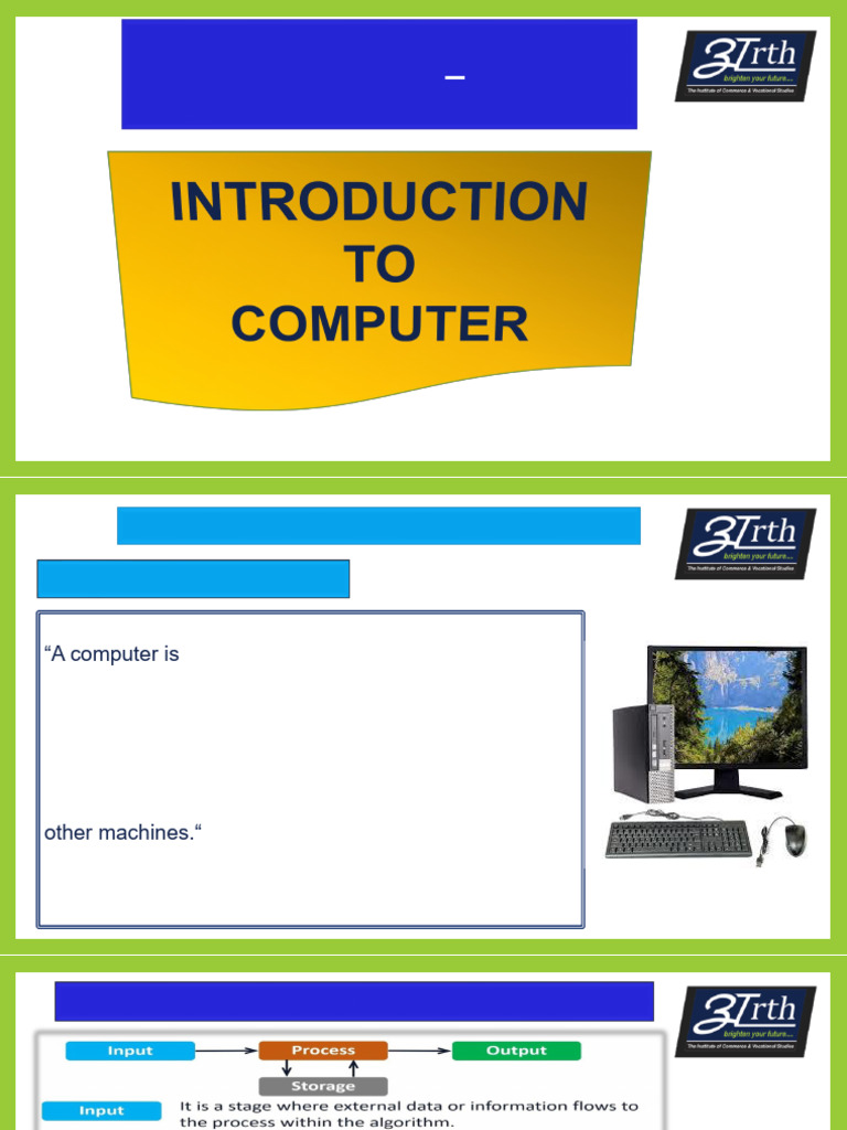 Chapter 1 - Introduction To Computer | PDF | Computer Data Storage ...