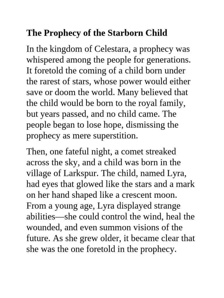The Prophecy of The Starborn Child | PDF