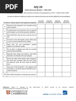 Teste AQ-10 para Autismo em Adultos | PDF