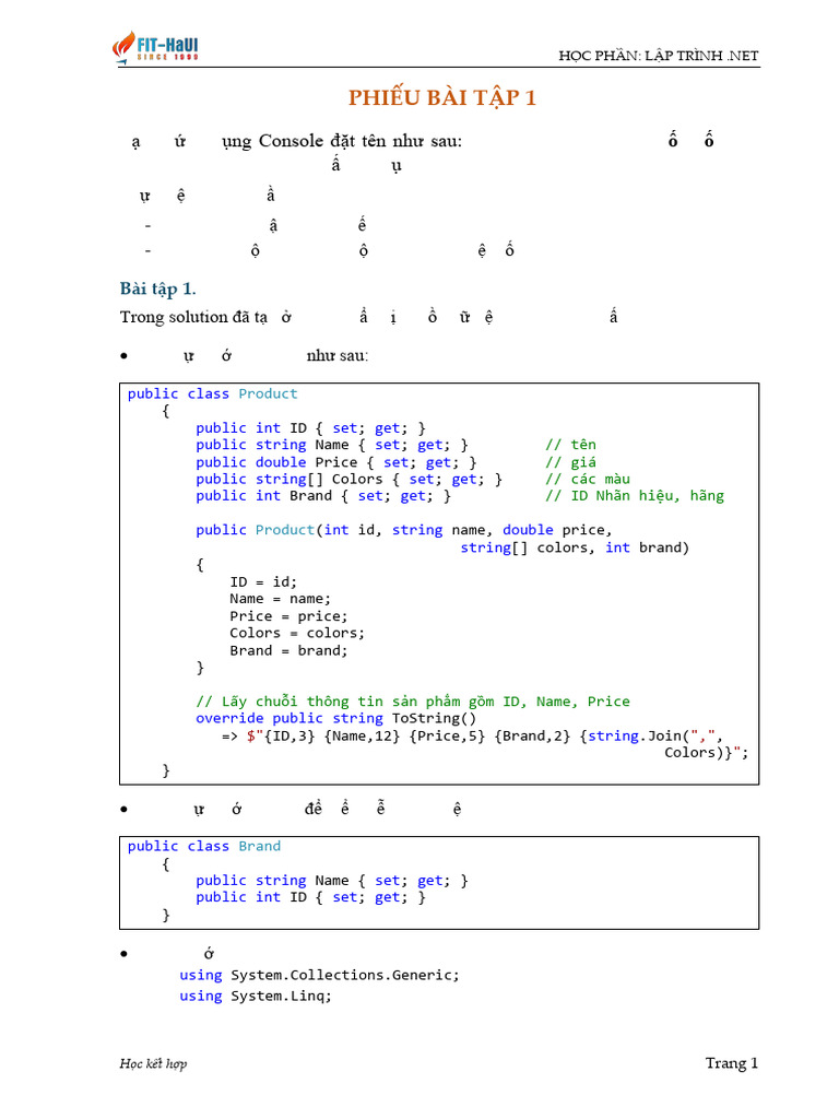 Bai11 Phieu Bai Tap 1 | PDF