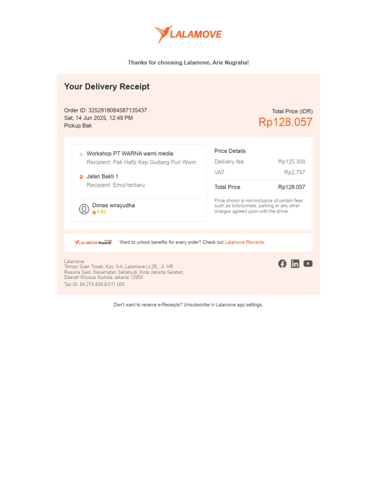 Order Receipt | PDF