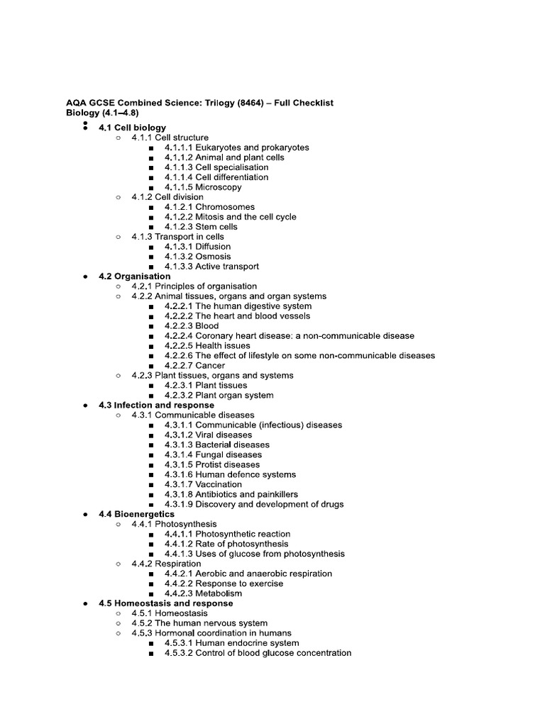 Science Syllabus | PDF
