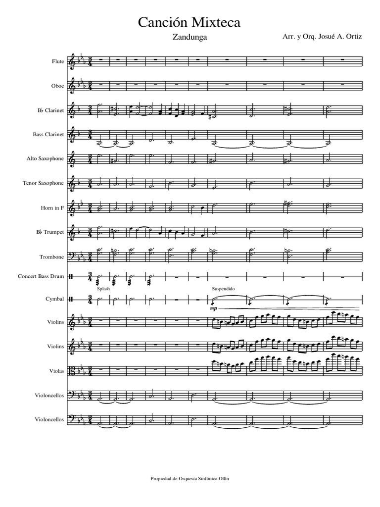 Canción Mixteca Orquesta | PDF | Tecnología musical | Organologia Elemental