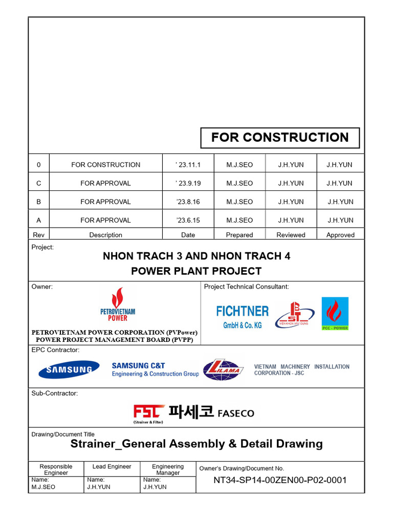 (0A DWG) NT34-SP14-00ZEN00-P02-0001 - Strainer - General Assembly & Detail Drawing - C0 | PDF ...