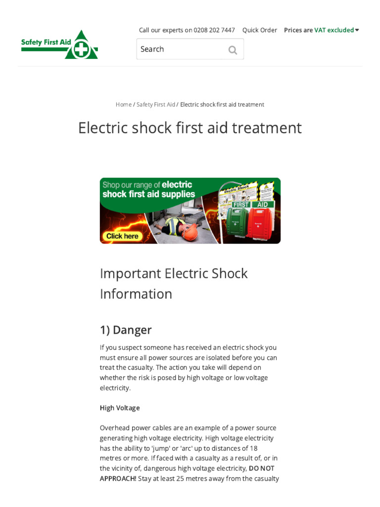 Electric Shock First Aid Treatment - Safety First Aid | PDF ...