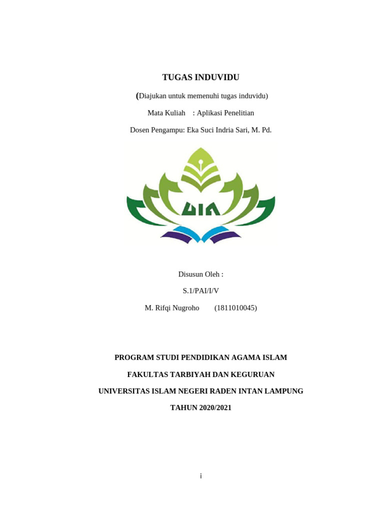 Contoh Tugas Induvidu Apk Penelitian. | PDF