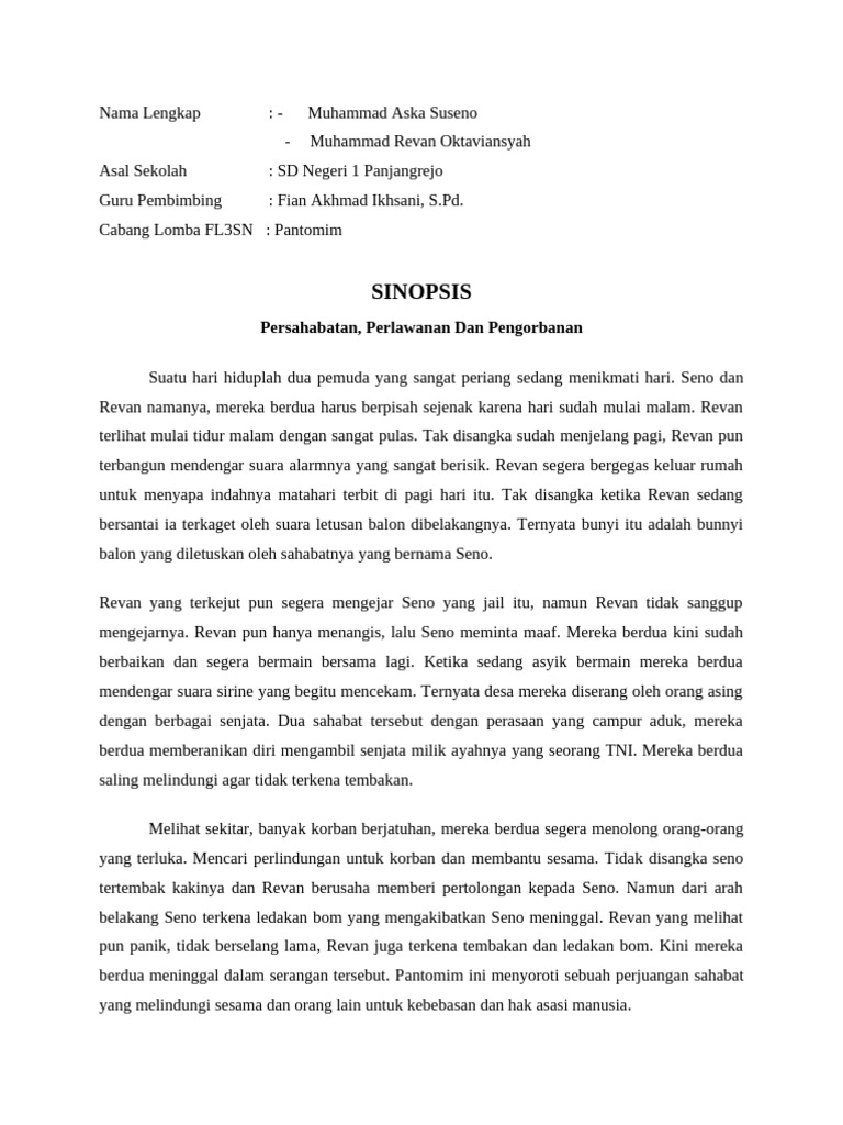 Sinopsis Pantomim | PDF