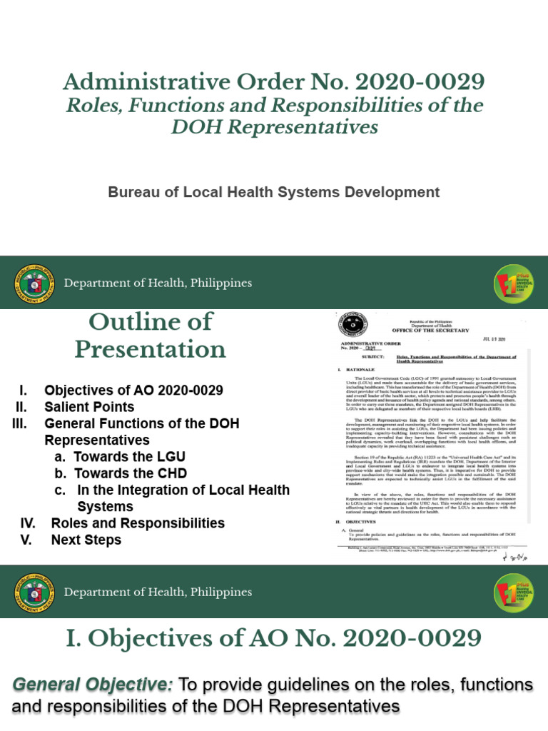 DOH Roles and Responsibilities Overview | PDF | Public Sphere