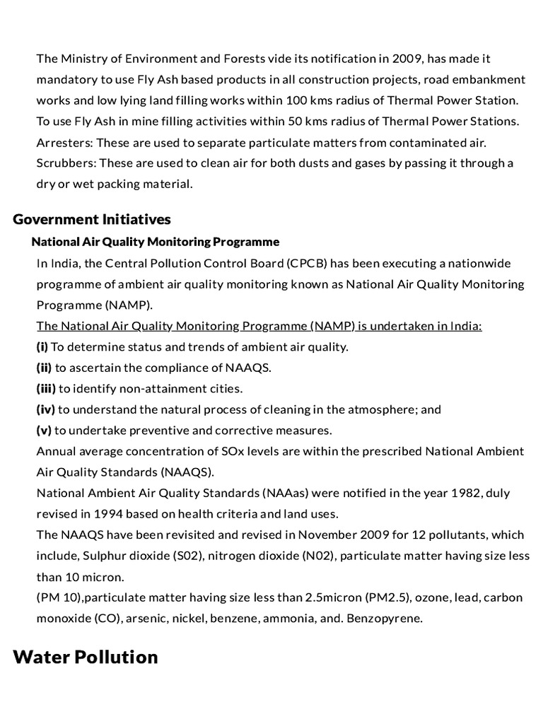 Shankar IAS Summary - Environmental Pollution - Environment For UPSC ...