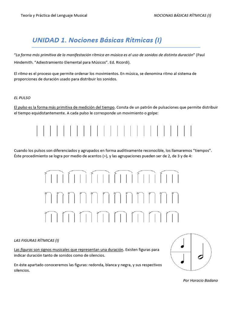 Nociones Básicas de Ritmo Musical | PDF | Ritmo | Musicología