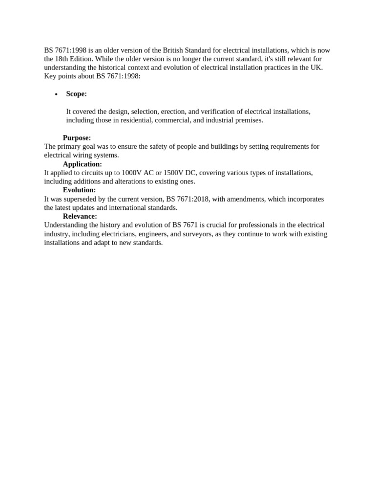 Understanding BS 7671:1998 Standards | PDF