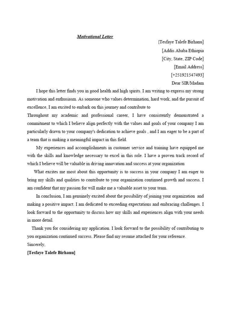 Motivational Letter | PDF