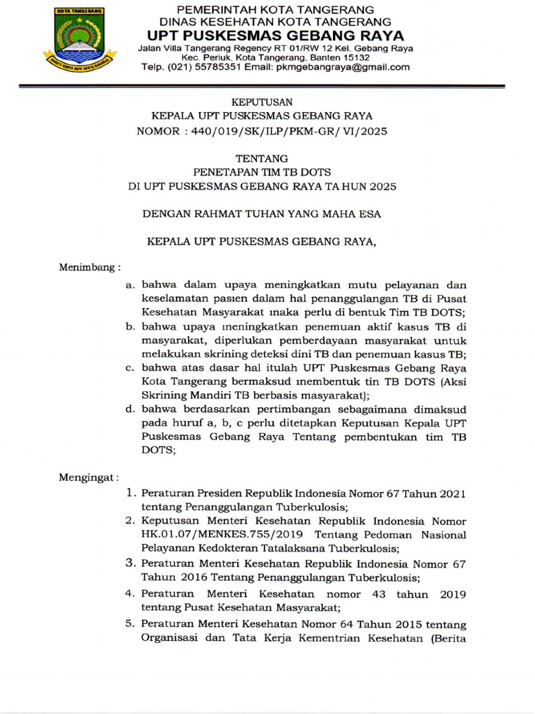 SK Tim TB Dots 2025 | PDF