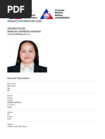 POEA E-REGISTRATION RESUME - Dmw.gov - PH - OnlineServices - Main - PrintResume - Aspx | PDF