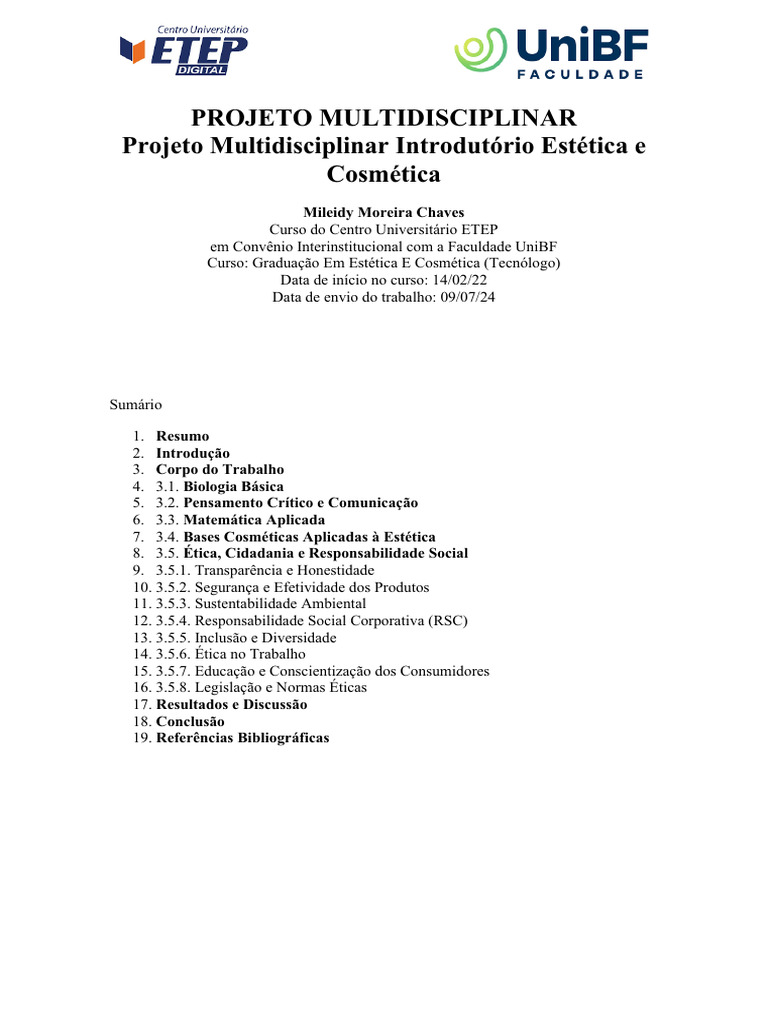 Phpce6d3C - Projeto Multidisciplinar | PDF