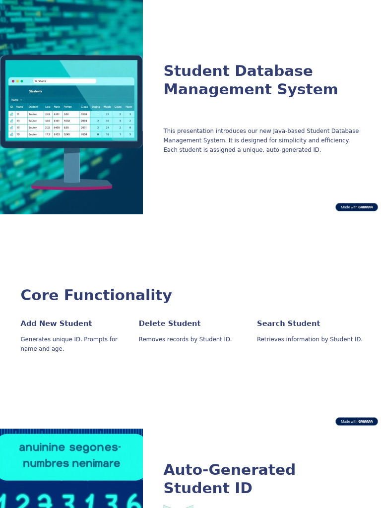 Student Database Management System | PDF