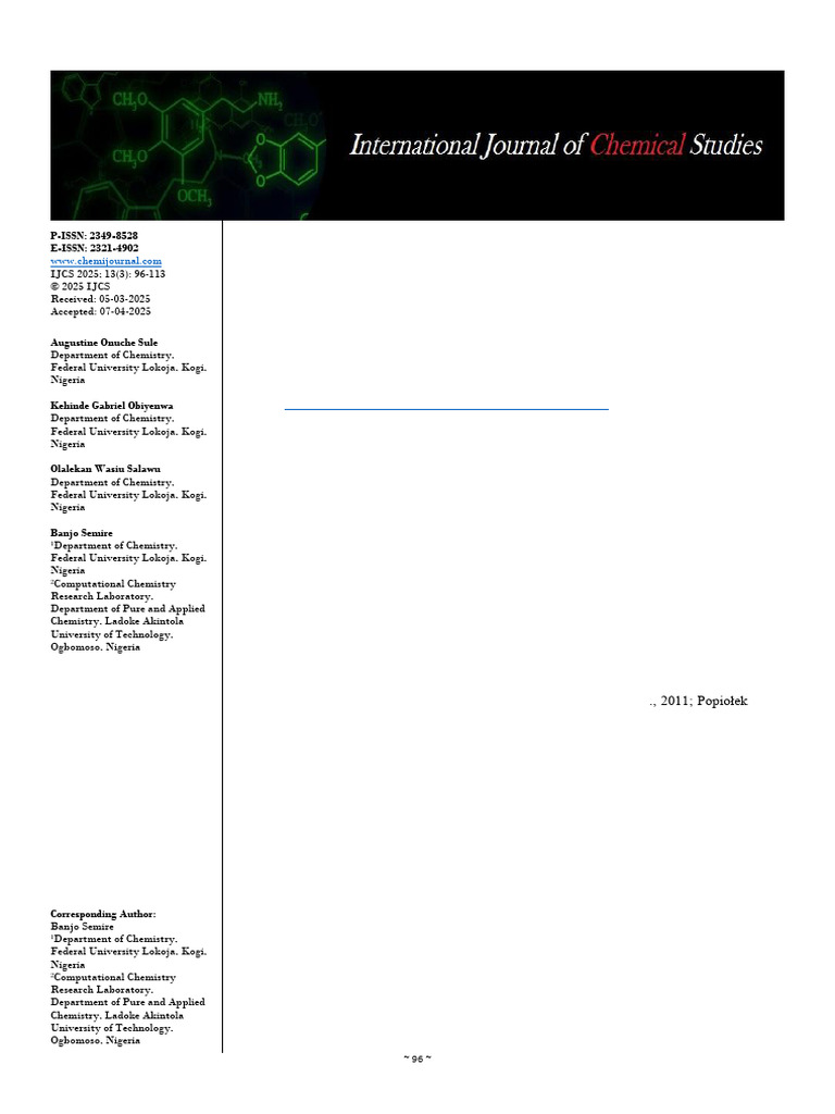 In Silico Evaluation of Co (II), MN (II), Cu (II), and ZN (II) Complexes With Hydrazide Ligands ...