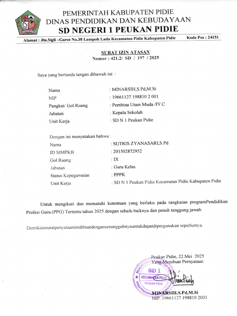 Surat Izin Atasan | PDF