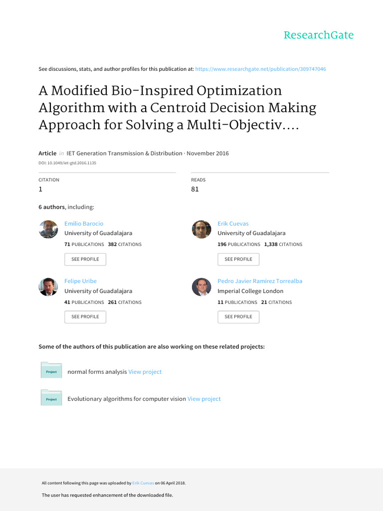 A Modified Bio-Inspired Optimization Algorithm With A Centroid Decision Making Approach For ...
