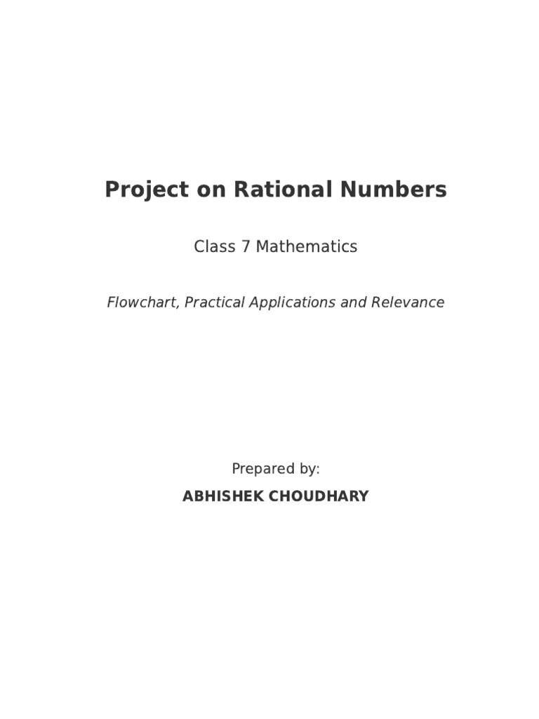 Rational Numbers Project (1) | PDF