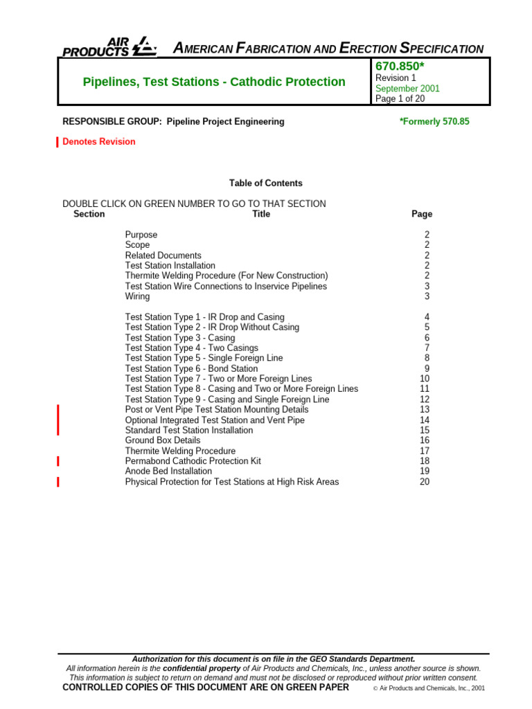 Air Products - Cathodic Protection Test Stations | PDF | Pipe (Fluid ...