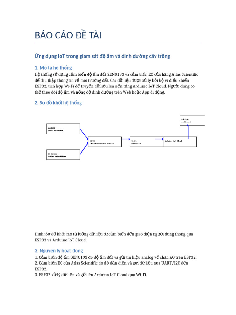 BaoCao IoT CayTrong | PDF