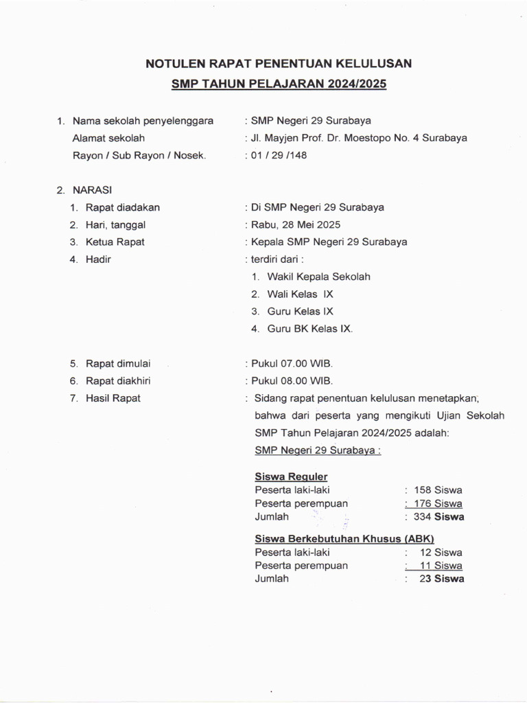 Notulen Rapat Pleno | PDF