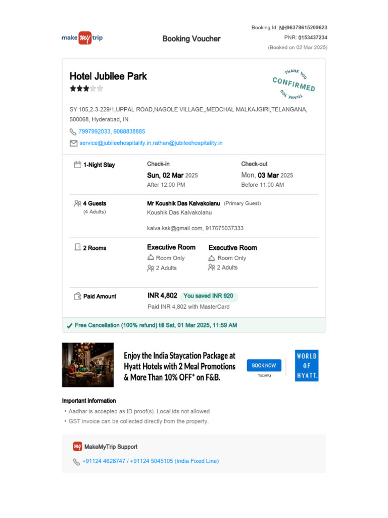 Booking Confirmation Voucher 2 | PDF