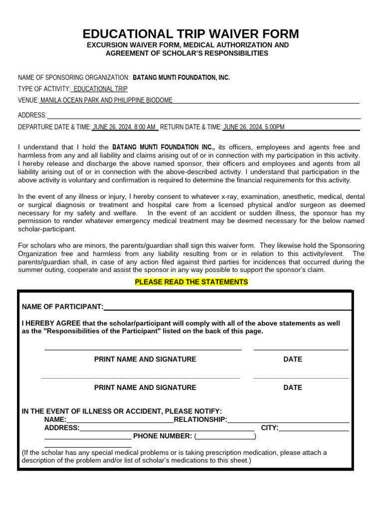 Teambuilding Waiver SHERCON 5563498b 7d52 418c B7fe E7b6a1b03d43 | PDF ...